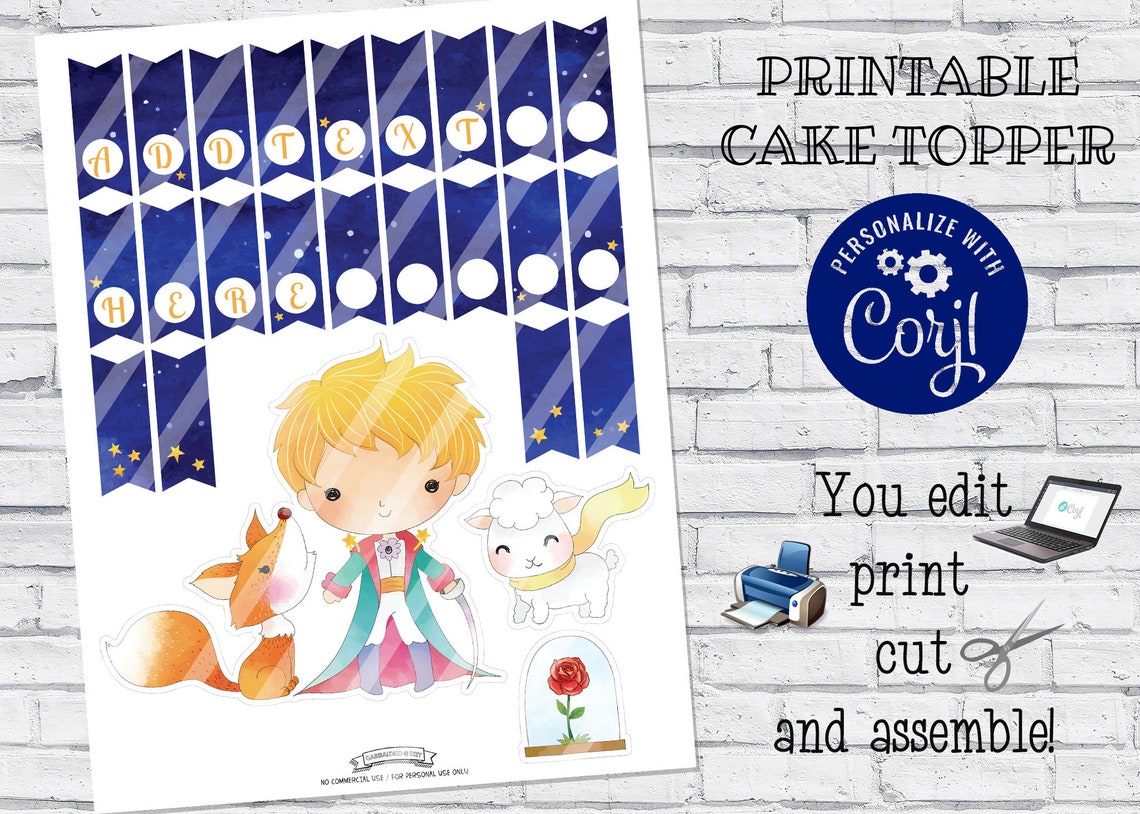 Printable Little Prince Cake Topper the Little Prince Birthday - Etsy