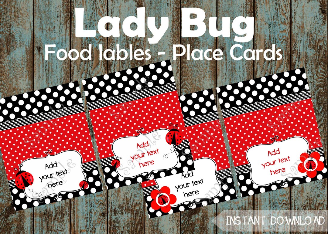 Printable Ladybug Food Labels, Editable Ladybug Food Tent Tags, Ladybug ...