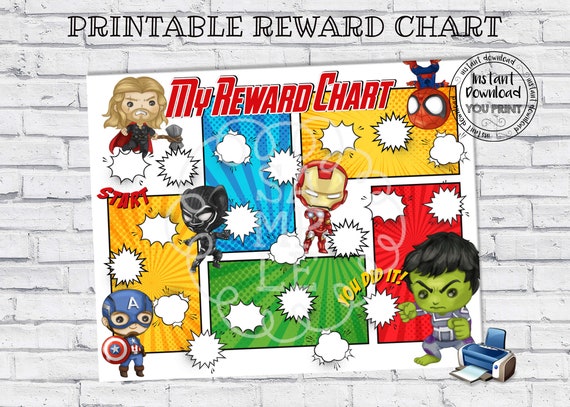 Printable Reward Chart Superhero Reward Chart Superhero | Etsy Ireland