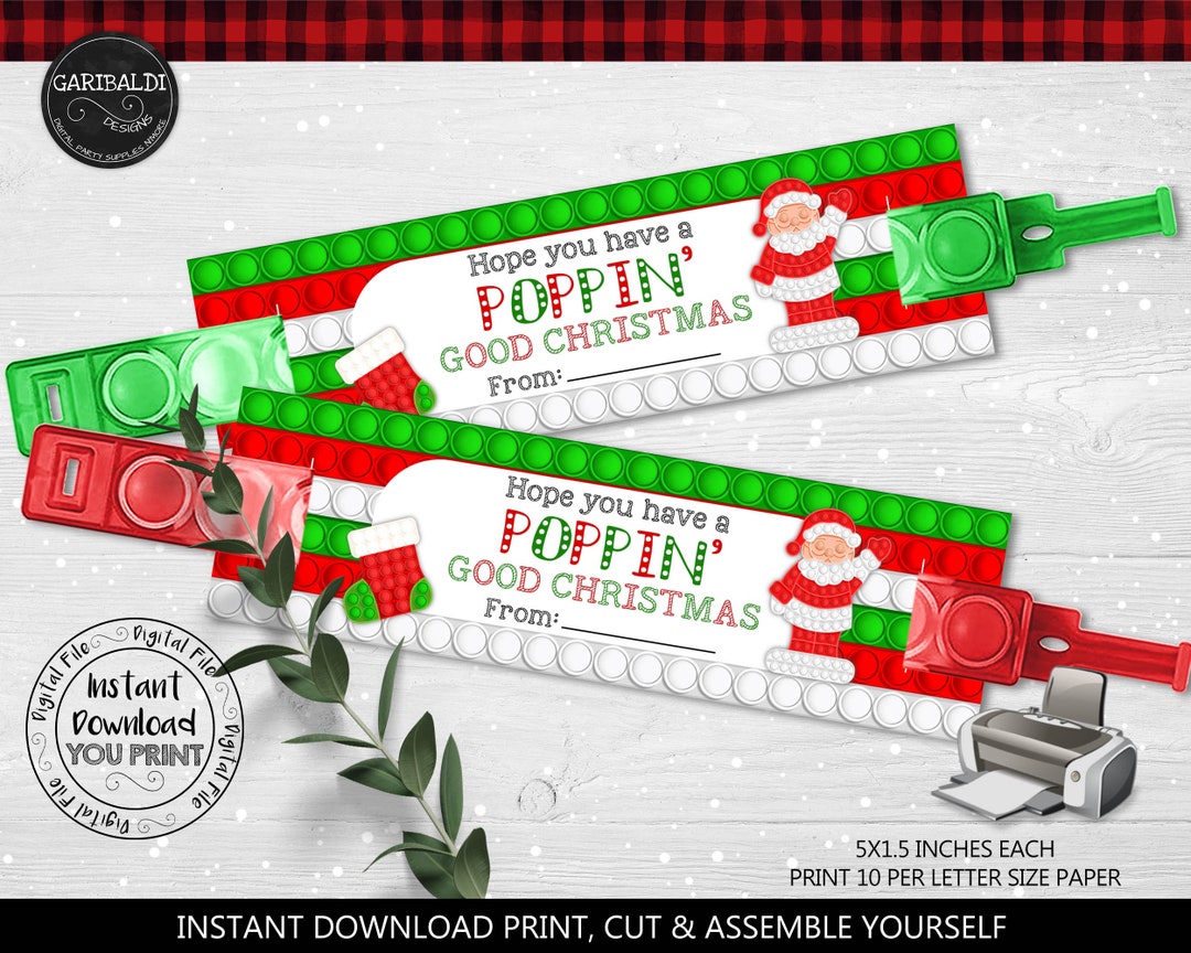 INSTANT DOWNLOAD Pop Bubble Gift Tag Kids Christmas Favor Tag Printable ...