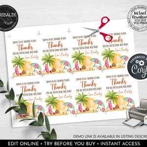 Editable Teacher Appreciation Gift Tags Sunshine Thank You Tag Schools ...