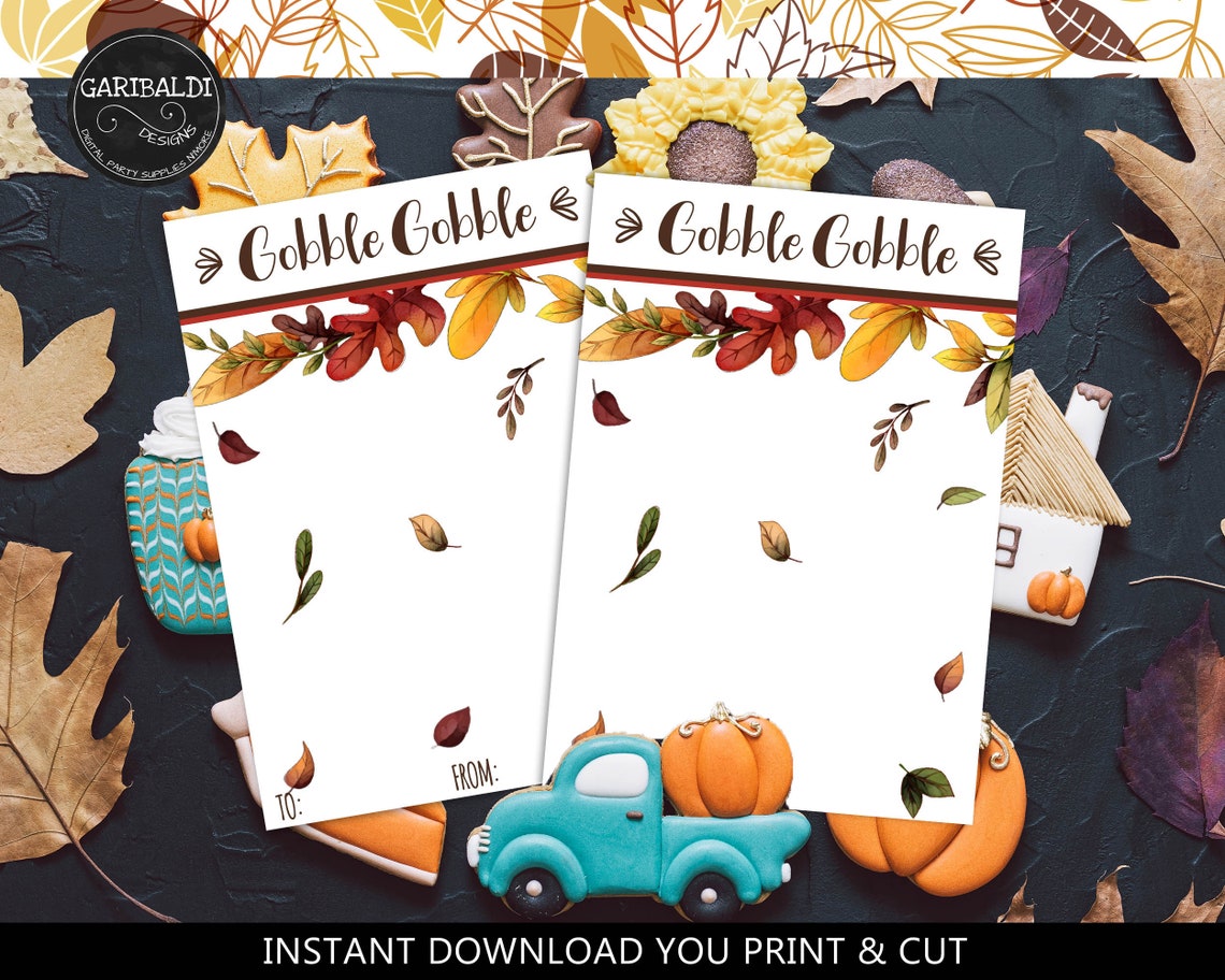 Printable Thanksgiving Cookie Card Printable Turkey Cookie Card Holder ...