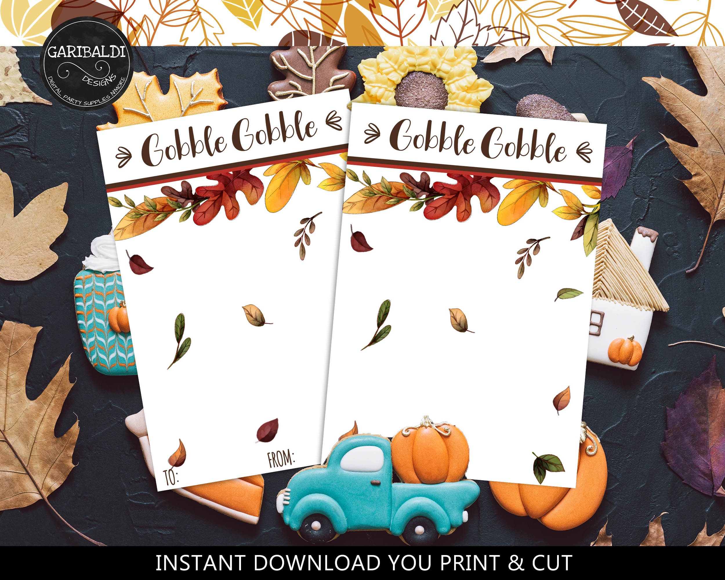 Printable Thanksgiving Cookie Card Printable Turkey Cookie Card Holder ...