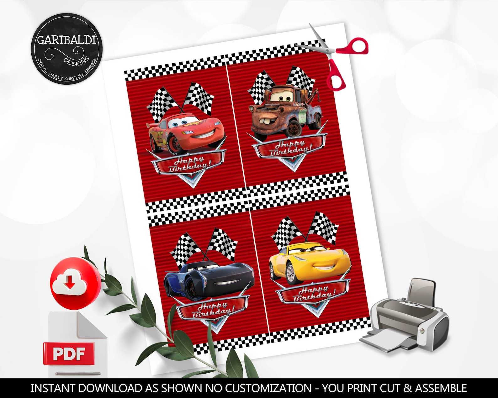 Printable Race Car Juice Pouch Labels Race Cars Birthday Party Supplies ...
