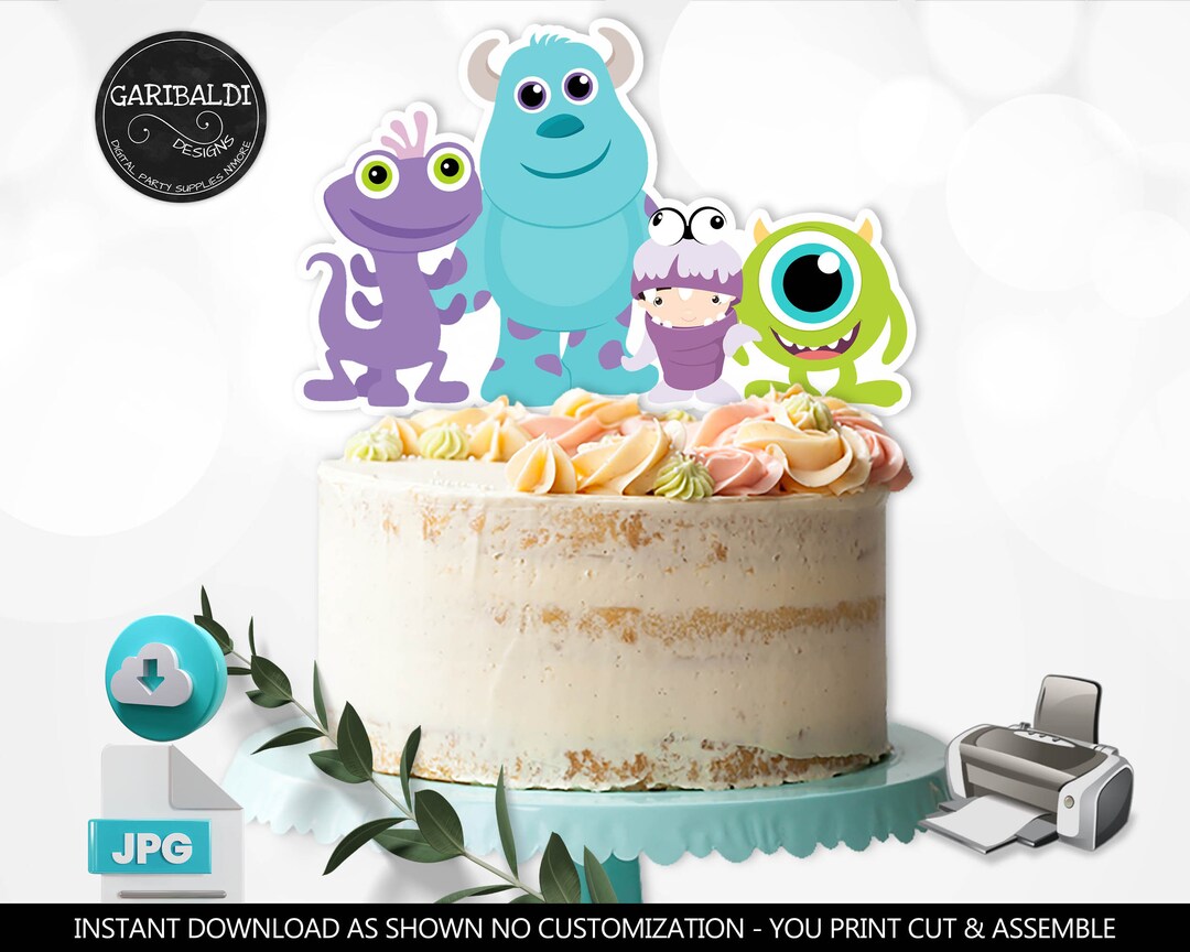Monsters Cake Topper Cute Monsters Centerpieces Birthday Party ...