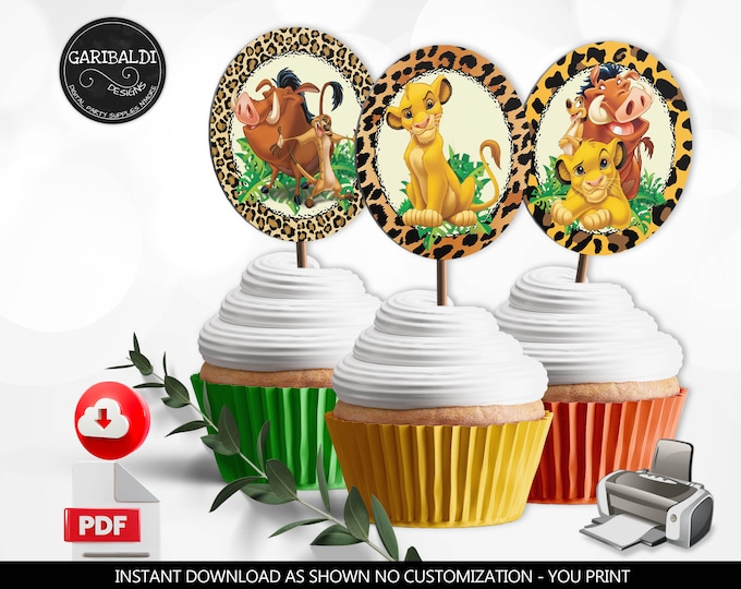 12 Baby Simba, Lion King Cupcake Toppers, Party Decoration - Etsy