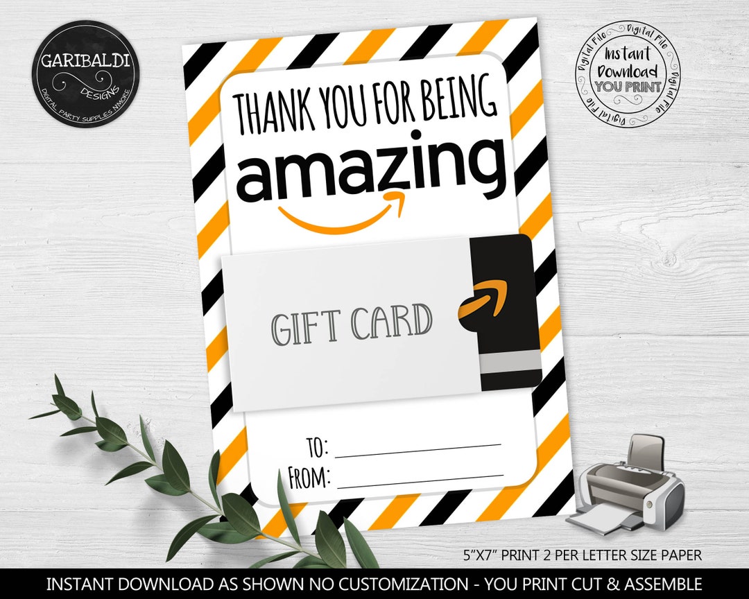 Thank You for Being Amazing Gift Card Holder Instant Download Amazing ...