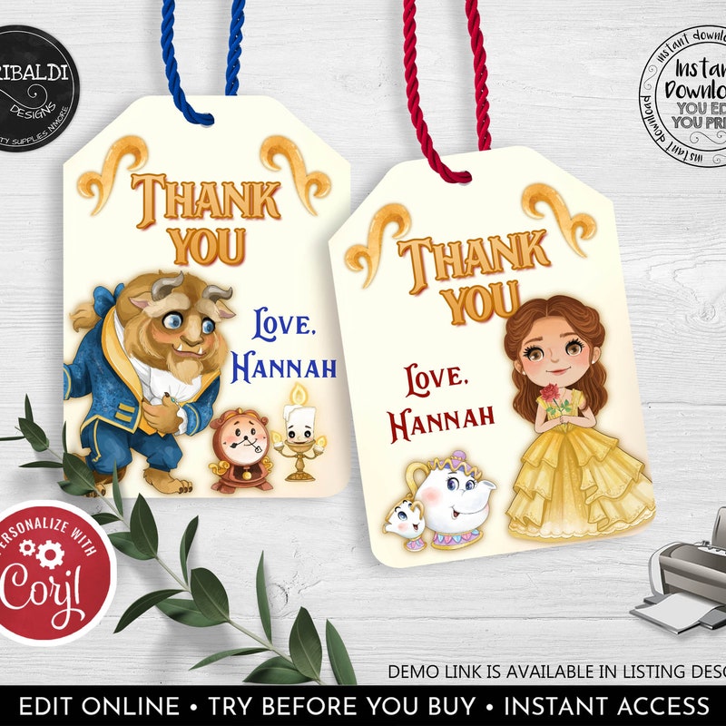 Belle Party Favors - Etsy