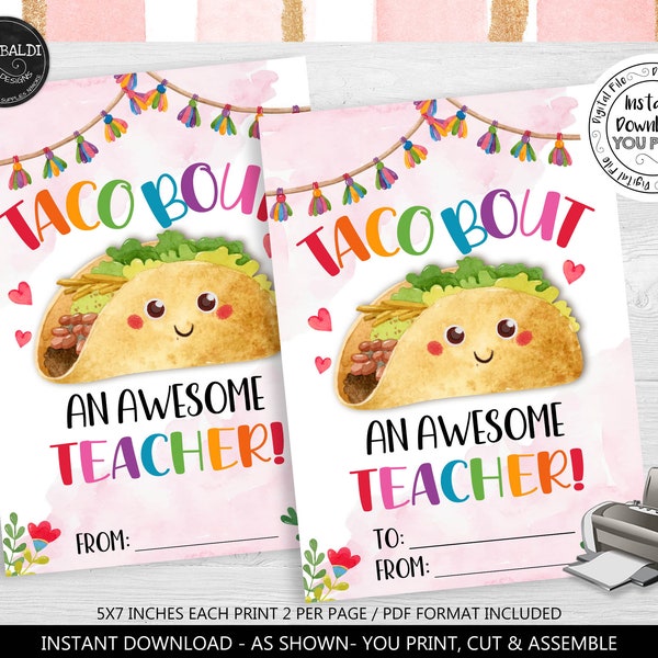 Taco Valentine Card - Etsy