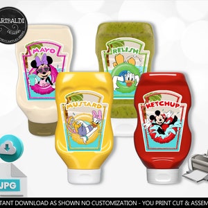 Instant Download Condiment Labels Printable Mayo Ketchup Mustard Relish ...
