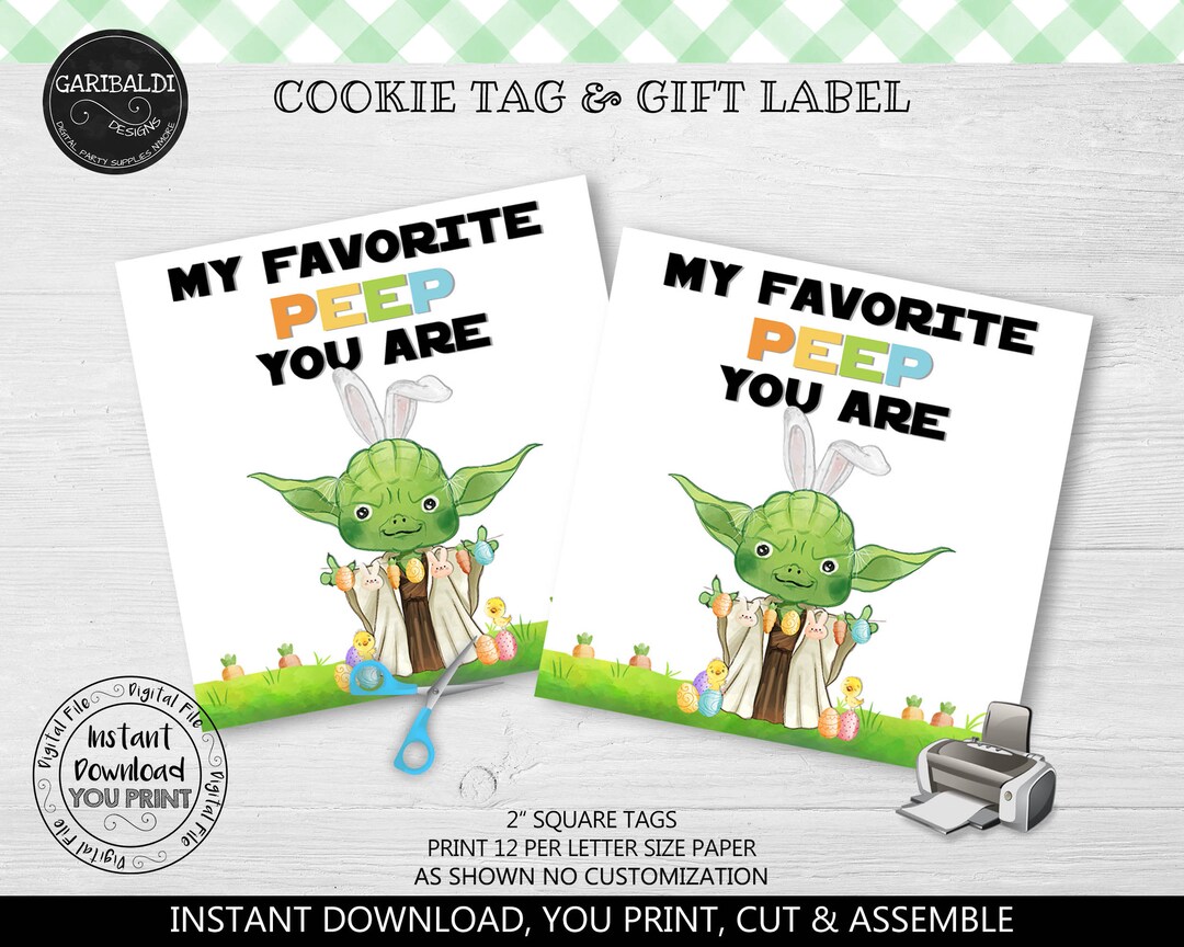 Instant Download My Favorite Peep You Are Cookie Tag, Printable Easter ...