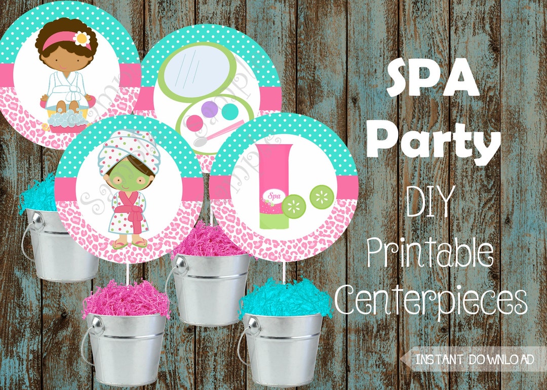 Printable Spa Party Centerpieces Spa Party Decorations Spa - Etsy Ireland