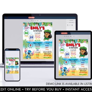 Editable Hawaiian Birthday Milestone Poster Luau Milestone Board ...