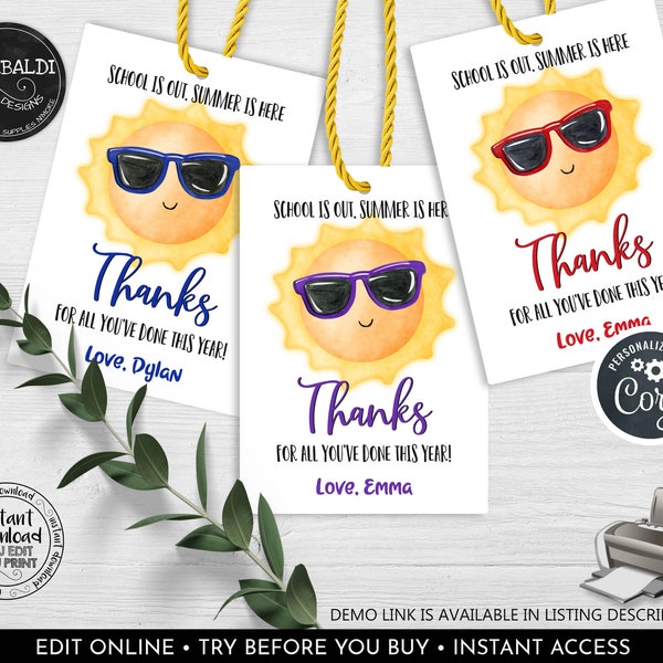 Sunshine Teacher Appreciation Printable - Etsy