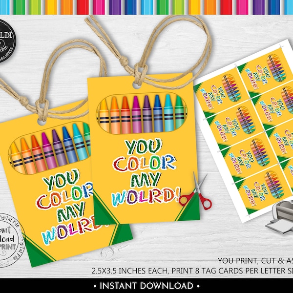 Crayon Gift Tags - Etsy