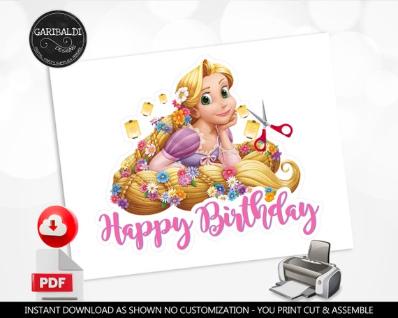 Rapunzel Topper Printable Rapunzel Cake Topper Png Printable Rapunzel