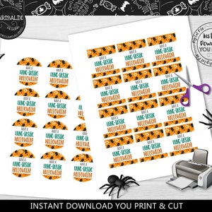 Halloween Favor Tag Printable Fang-tastic Gift Tag Halloween Sticker ...