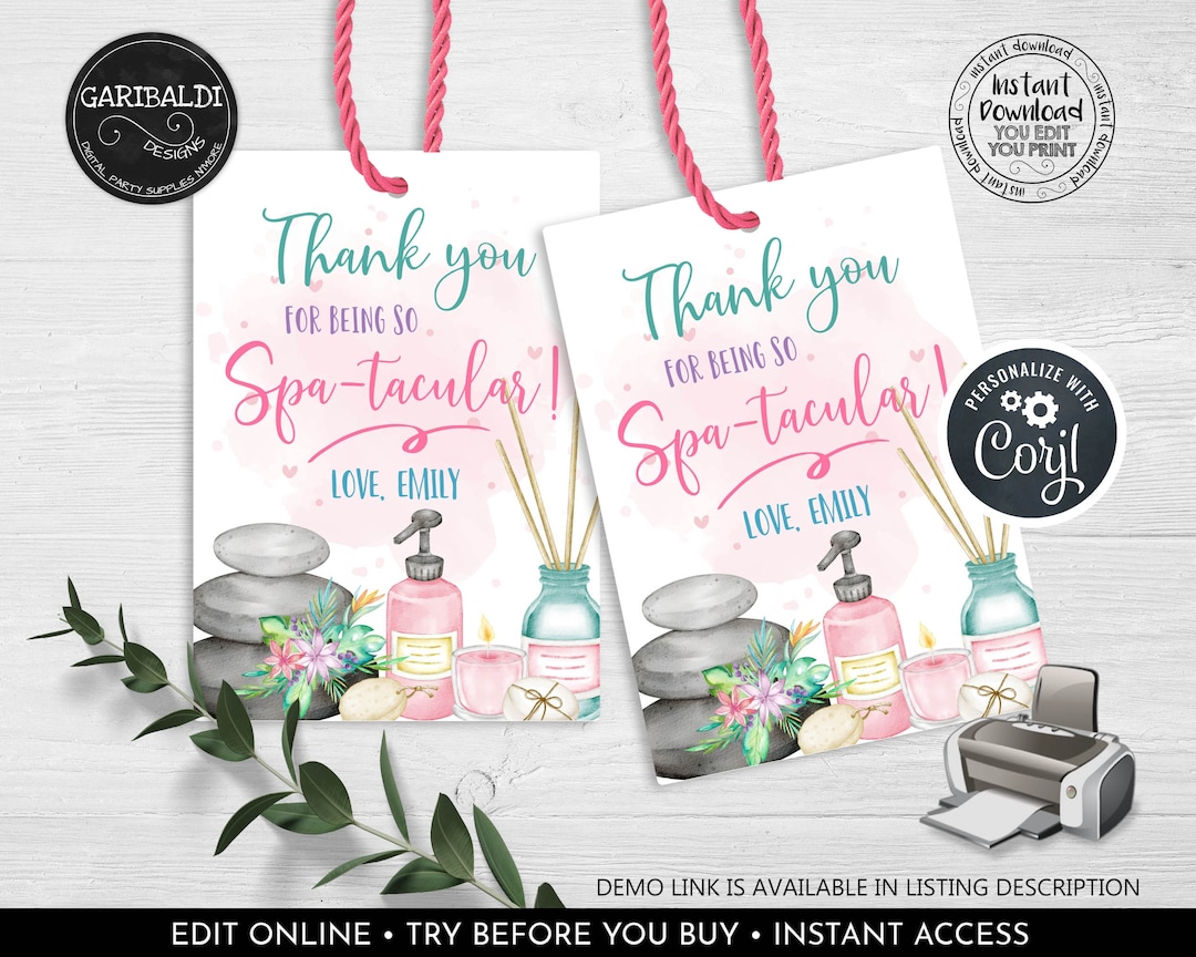 Editable Teacher Appreciation Gift Tags Thank You for Being Spa-tacular ...