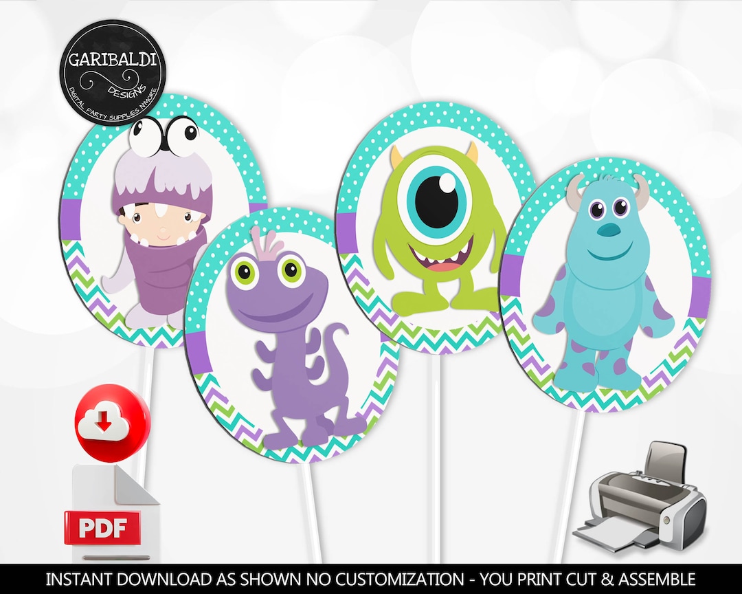 Monsters Centerpieces Baby Monsters Birthday Party Supplies Monsters ...