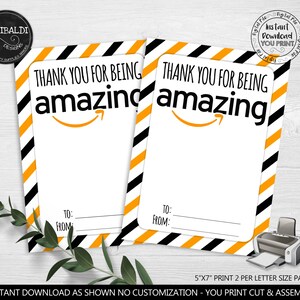 Thank You for Being Amazing Gift Card Holder Instant Download Amazing ...