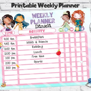 Printable Princess Homeschool Planners, Princess Schedule Charts, Daily ...