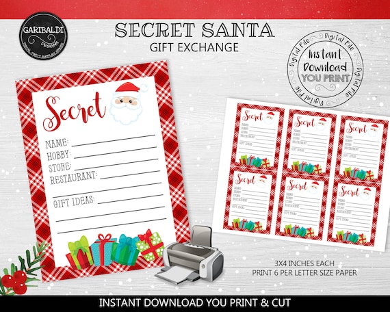 Secret Santa Template Letters