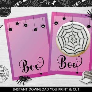 Printable Halloween Cookie Card, Printable Spider Cookie Card Holder ...