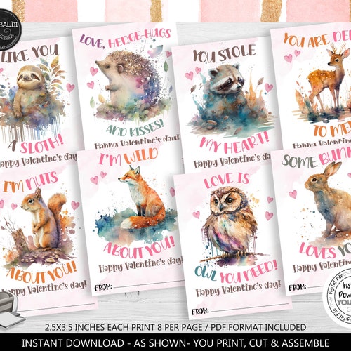 Sloth Valentine Gift Tags Printable Kids Valentine's Day - Etsy