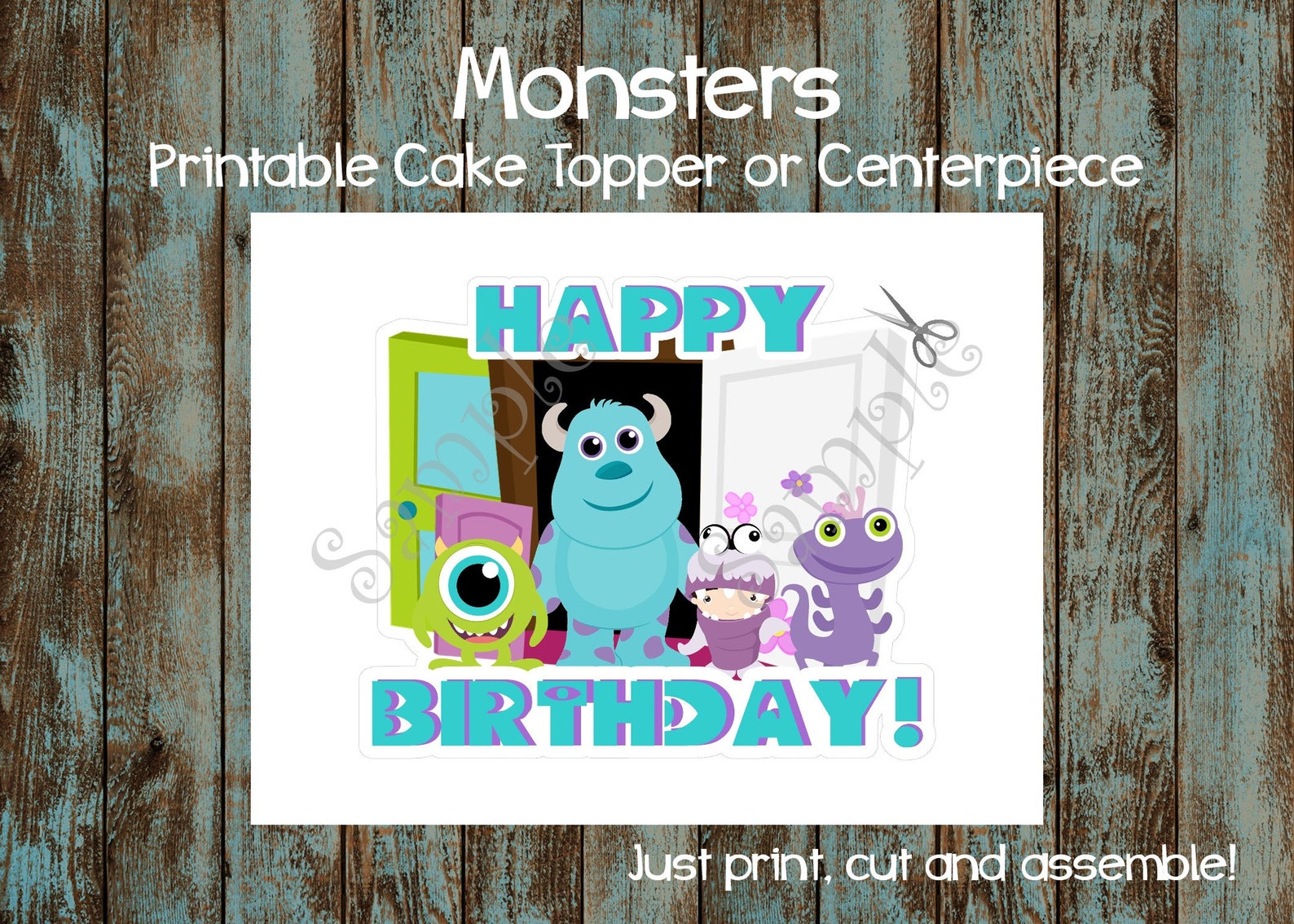 Printable Monsters Cake Topper Printable Monsters | Etsy