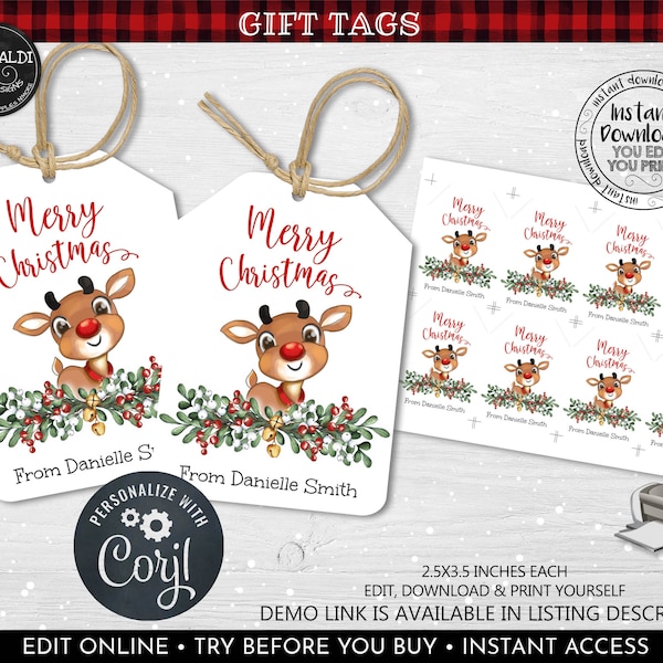 Reindeer Gift Tag - 60+ Gift Ideas for 2024