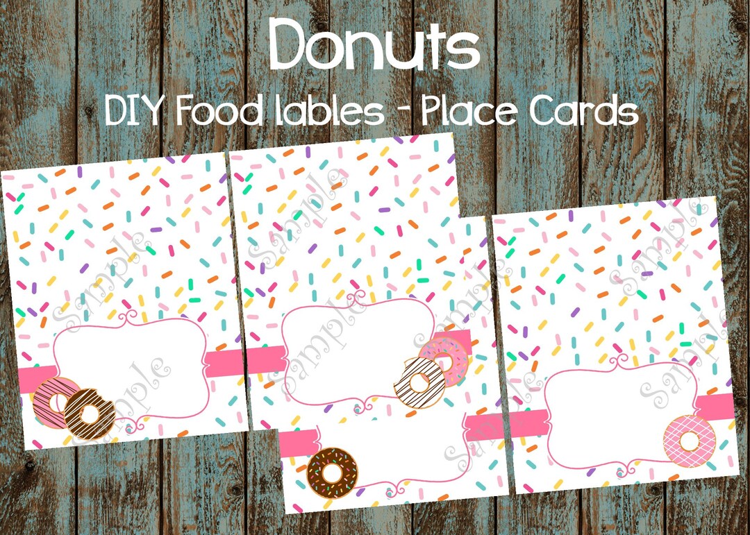 Printable Donuts Food Labels, Donuts Editable Food Tent Tags, Donuts ...