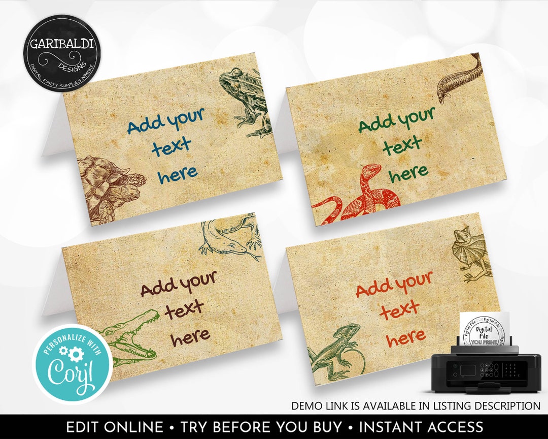 Editable Reptile Food Labels Printable Food Tent Tags Reptile Place ...