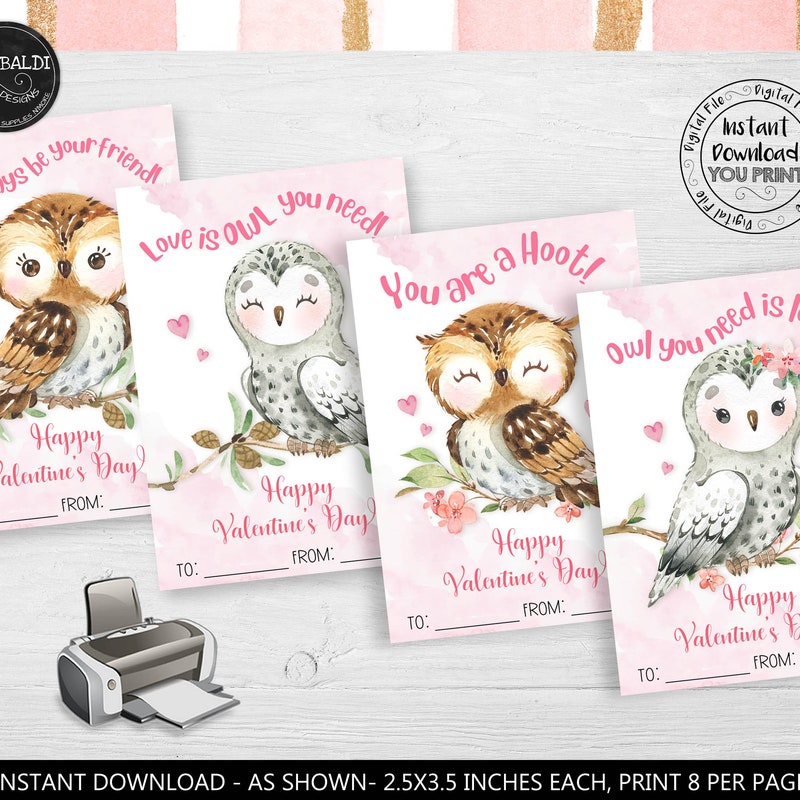 Owl Valentine Card - Etsy