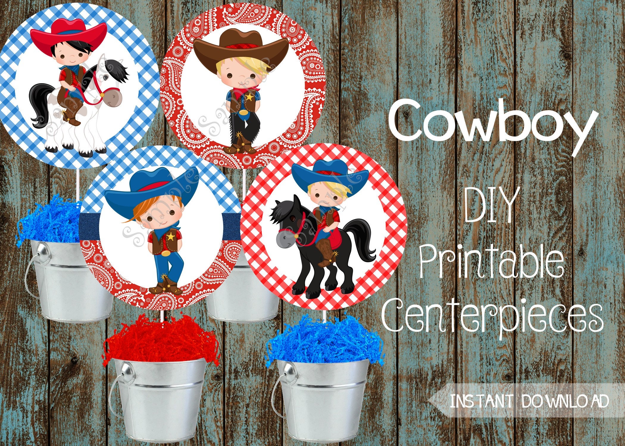 Printable Cowboy Centerpieces Cowboy Decorations Cowboy - Etsy