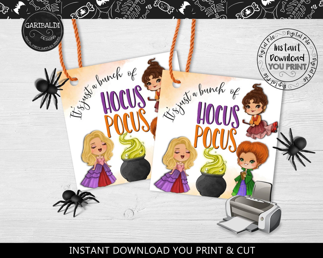 INSTANT DOWNLOAD Halloween Witches Tags Halloween Gift Tag Printable ...