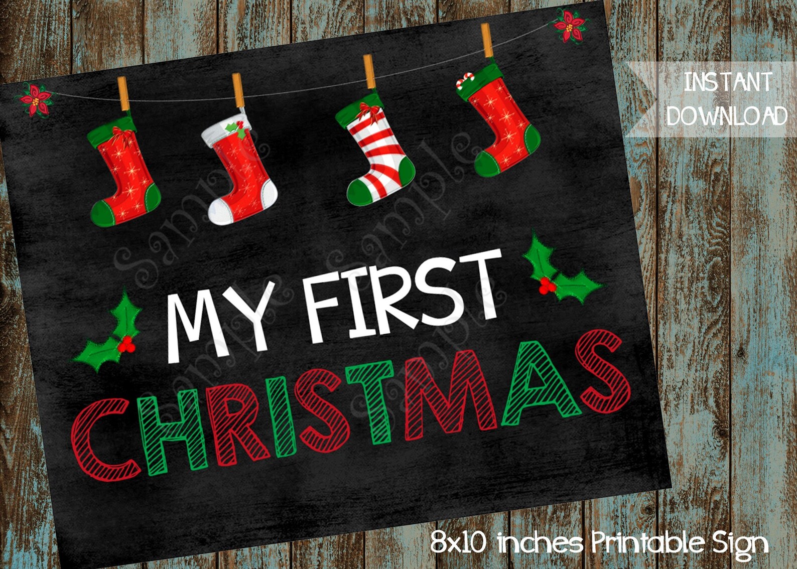 Printable Baby's First Year Holidays Chalkboard Signs My First Year ...