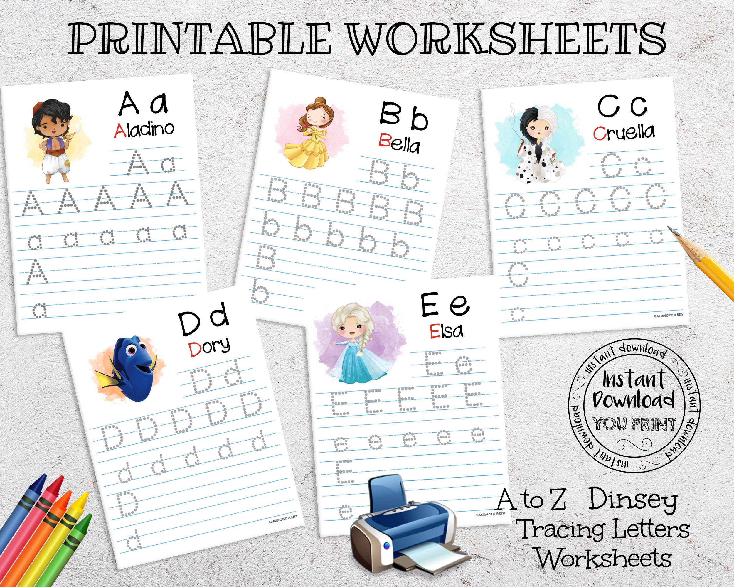 Alphabet Tracing Worksheets Alphabet Activity Alphabet - Etsy