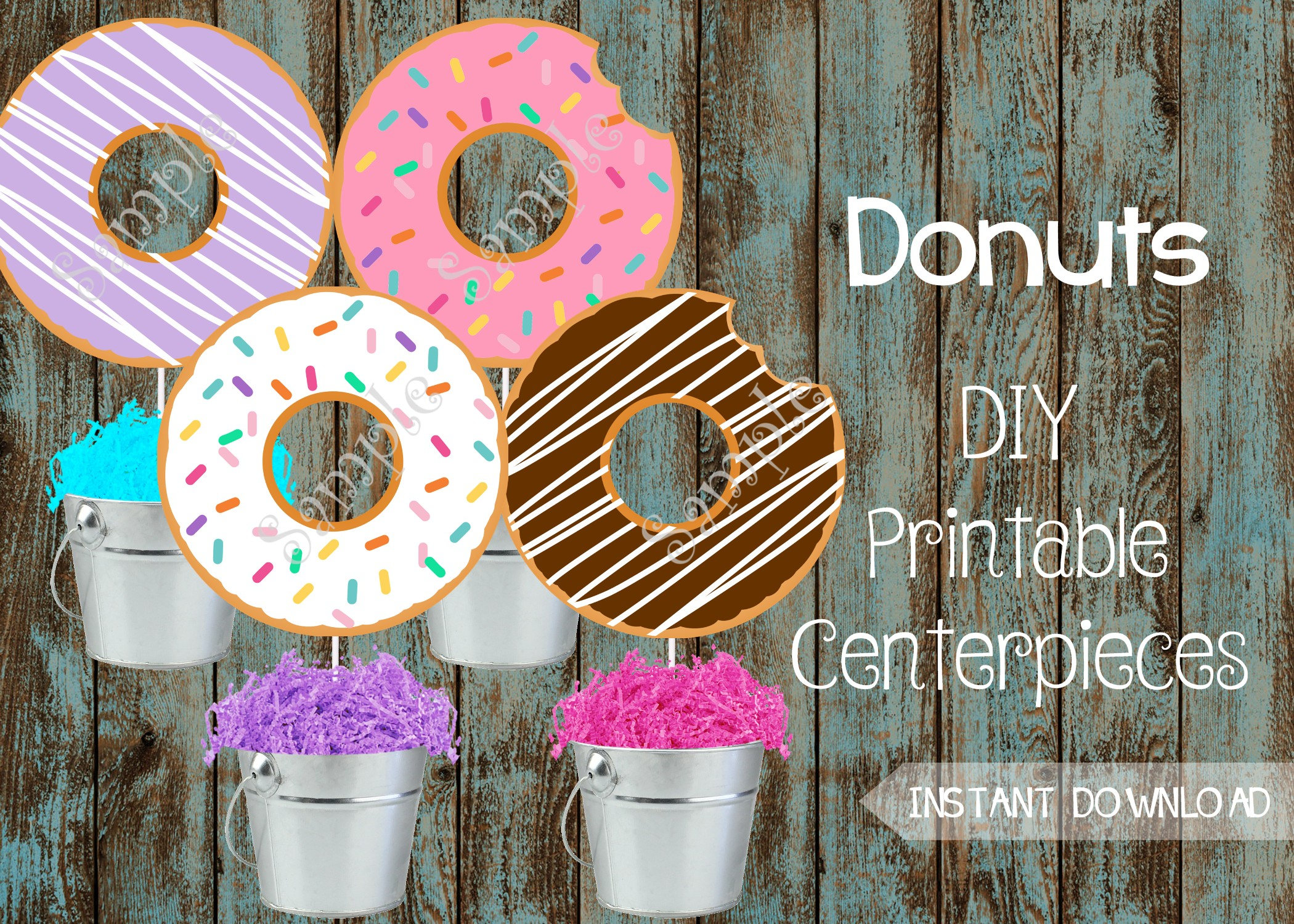 Printable Donuts Banner Printable Donuts Centerpieces Donut | Etsy