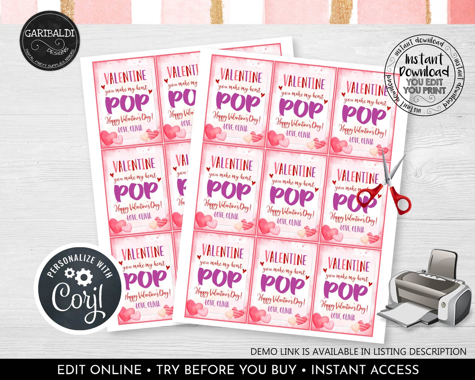 Editable Pop It Valentine's Day Card Valentine's Day School Kids Pop It ...