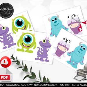 Monsters Centerpieces Printable Monsters Table Decorations Digital ...