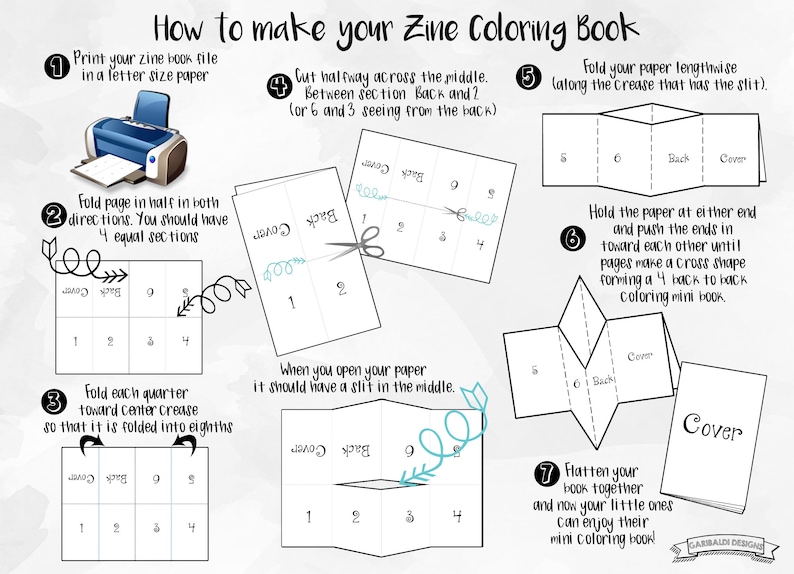 Printable Easter Coloring Page Mini Book, Easter Mini Zine Coloring ...