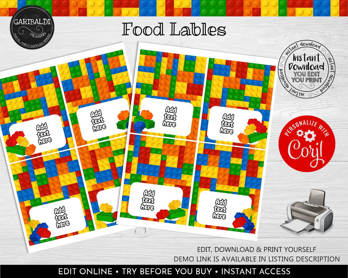 Editable Building Blocks Food Labels Printable Building Blocks Food ...