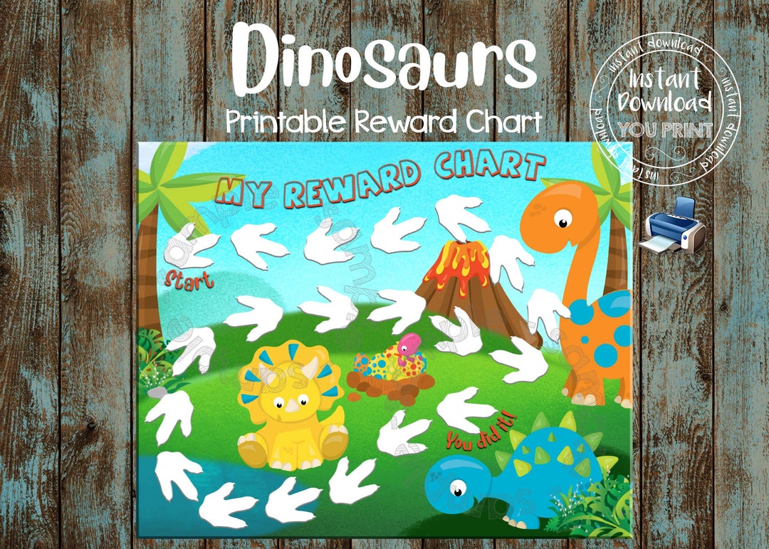 Printable Reward Chart, Dinosaurs Reward Chart, Dinosaurs Potty Train ...