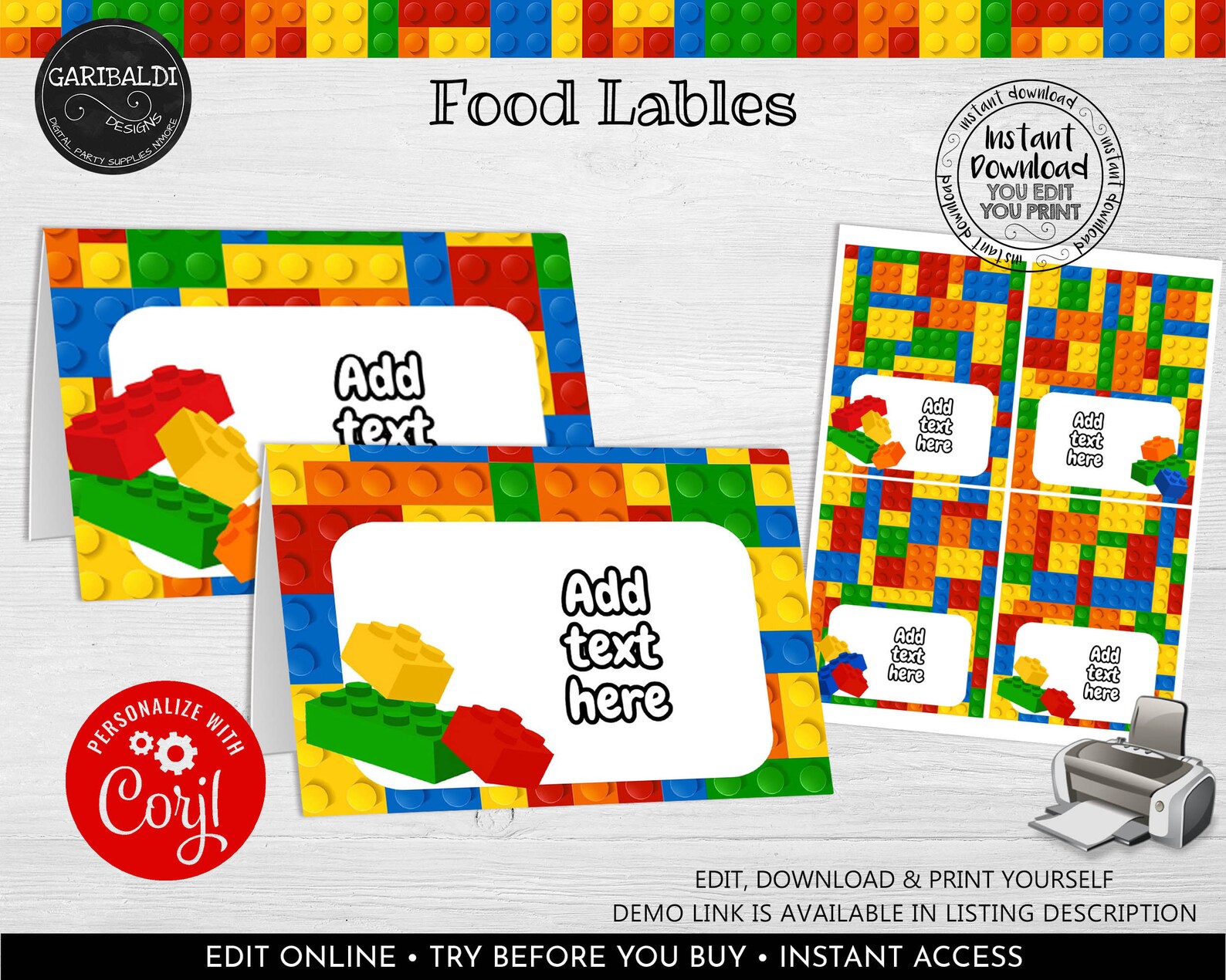 Editable Building Blocks Food Labels Printable Building Blocks Food ...