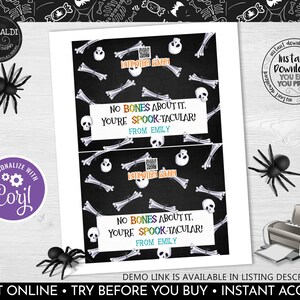No Bones About It Bag Topper Editable Halloween Treat Bag Topper ...