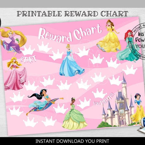 Instant Download Reward Chart Printable Chart Princess Chart - Etsy