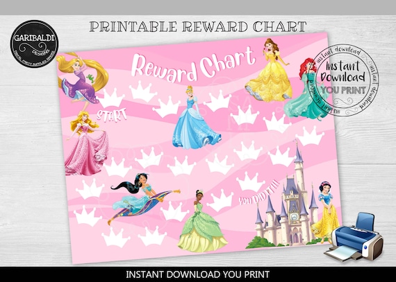 Instant Download Reward Chart Printable Chart Princess Chart - Etsy