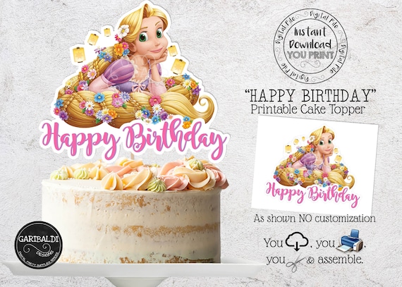 Instant Download Rapunzel Cake Topper Printable Princess - Etsy