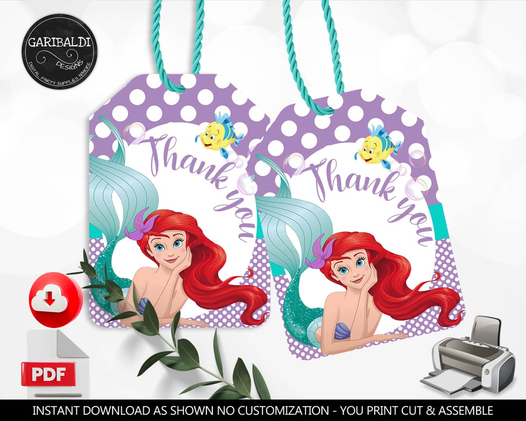 Little Mermaid Favor Tags Instant Download Mermaid Party Tags Under the ...