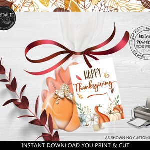 Instant Download Thanksgiving Gift Tags Happy Thanksgiving Favor Tags ...